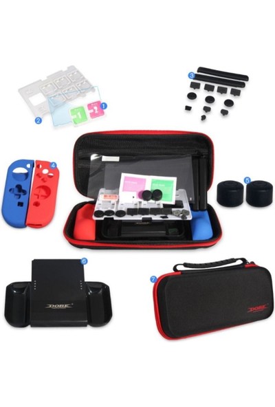 Dobe Nintendo Switch Çanta Aksesuar Seti 7 Parça Dobe Nintendo Switch Çanta Aksesuar Seti 7 Parça