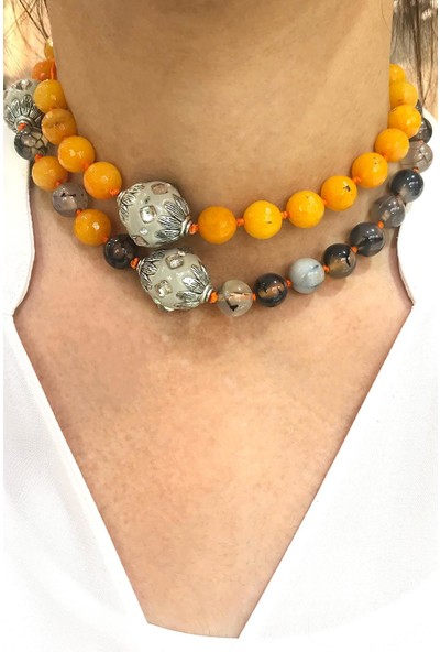 Seibu Akik Taşlı Mineli Metal Top Motifli Tasarım Kolye Seibu Akik Taşlı Mineli Metal Top Motifli Tasarım Kolye