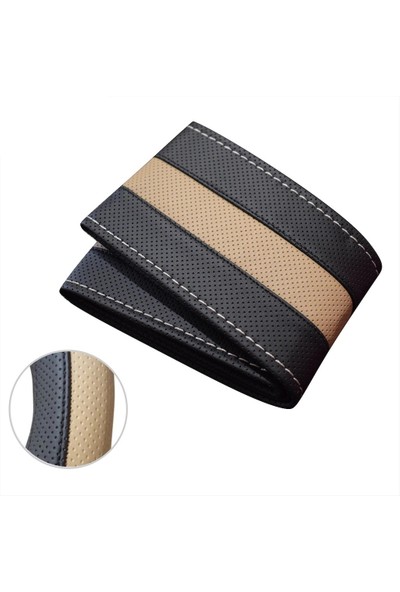 Techmaster Spor Dikme Direksiyon Kılıfı Çift Renk Deri Dikişli Noktalı Bej Techmaster Spor Dikme Direksiyon Kılıfı Çift Renk Deri Dikişli Noktalı Bej