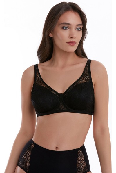 Ten Dantelli Çift Kat Sütyen/siyah / 85B