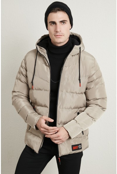Buratti Slim Fit Peluş Astarlı Kapüşonlu Şişme Mont Erkek Mont 5761040
