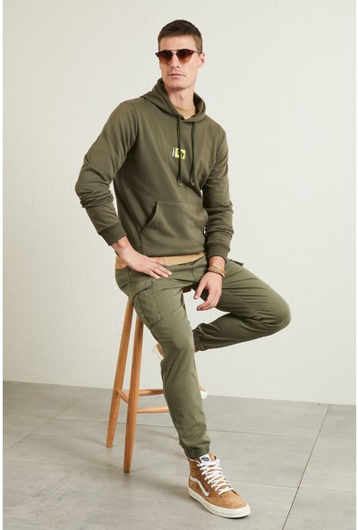 Buratti Slim Fit Baskılı Kanguru Cepli Kapüşonlu Sweat Erkek Sweat 5896589