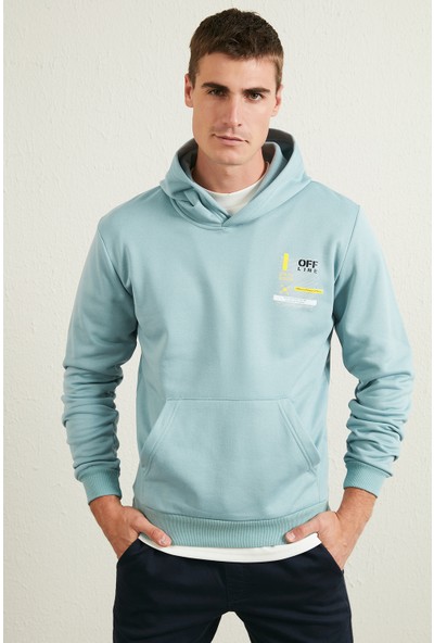 Buratti Slim Fit Baskılı Kanguru Cepli Kapüşonlu Sweat Erkek Sweat 5896592