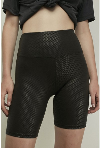 Penti Siyah Triangle Printed Bisiklet Şortu