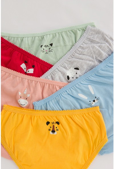 Penti Çok Renkli Kız Çocuk Animal 6lı Slip Külot