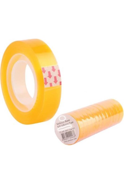 Biotech Para Bandı Seloteyp Düzine Bant Şeffaf Kırtasiye Bandı 12'li