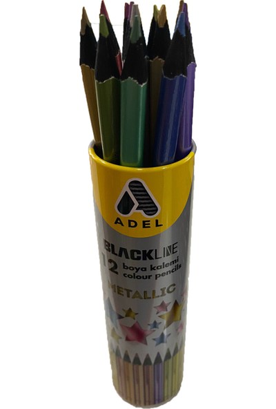 Adel Metalik Kuru Boya Kalemi 12 Renk Tüpte