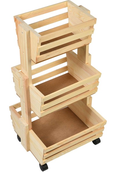 Estela Mutfak Kiler Ahşap Sebzelik