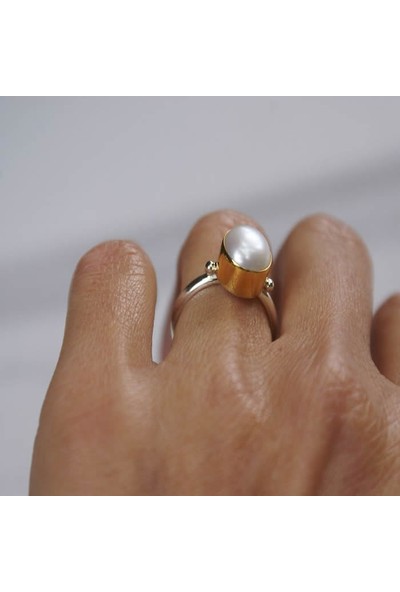 Nsa Silver İnci Taşlı Gümüş Yüzük 925 Ayar Kadın Takı Nsa Silver İnci Taşlı Gümüş Yüzük 925 Ayar Kadın Takı