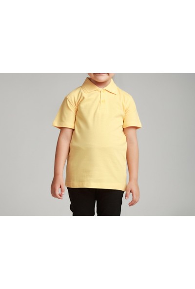 Nacar Çarşı Cocuk Polo Yaka Kısa Kol Sarı Okul