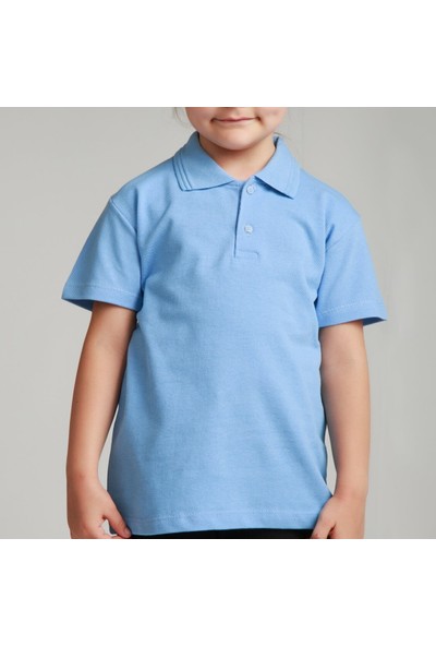 Nacar Çarşı Cocuk Polo Yaka Kısa Kol Bebe Mavisi Okul