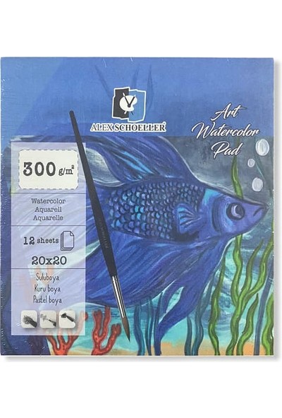 Alex Schoeller Suluboya Blok 12 Yaprak 20 x 20 cm 300 gr