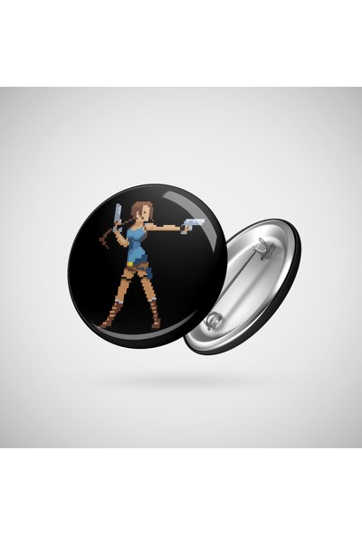 Fizello 8 Bit Tomb Raider Lara Croft Rozet Fizello 8 Bit Tomb Raider Lara Croft Rozet