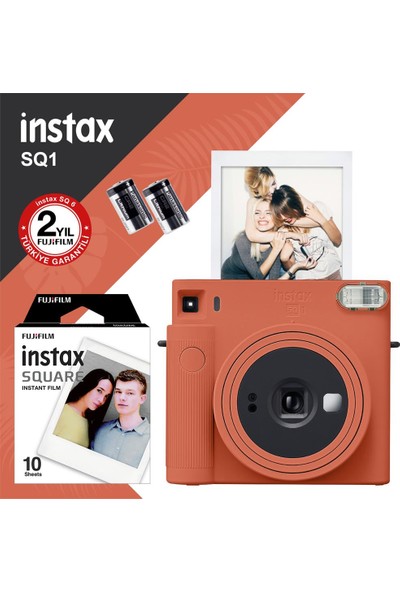 Instax Sq1 Terracotta Turuncu Fotoğraf Makinesi ve 10LU Kare Film Instax Sq1 Terracotta Turuncu Fotoğraf Makinesi ve 10LU Kare Film