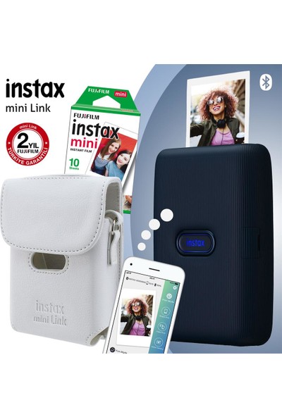 Fujifilm Instax Mini Link Mavi Akıllı Yazıcı ve Çantalı Set 3 Fujifilm Instax Mini Link Mavi Akıllı Yazıcı ve Çantalı Set 3