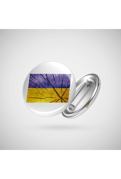 Fizello Flag Of Ukraine - Tree Trunk Wood Rozet