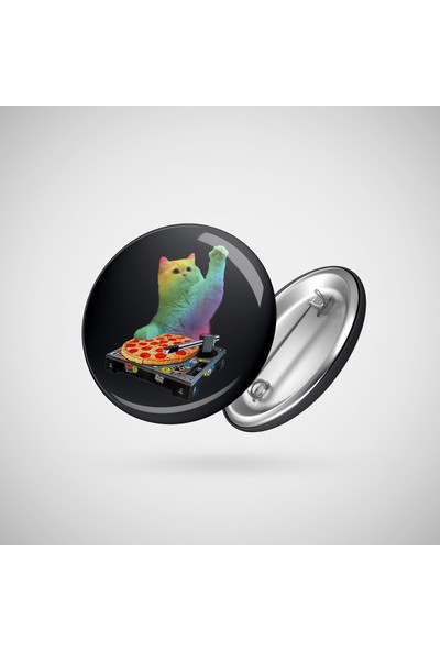 Fizello Cat Dj Cat Pizza Cat Pizza Cat Dj Tops Funny Cat Music Rozet