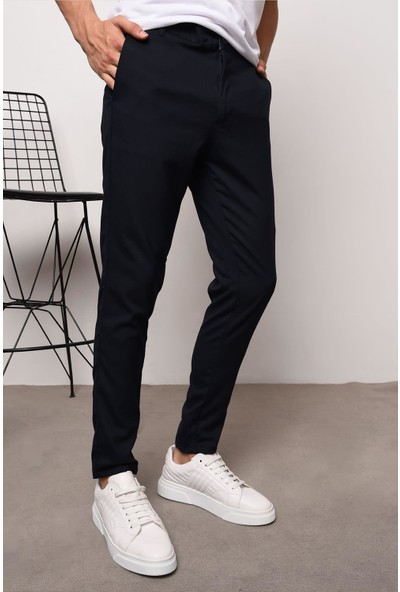 Moses Viskon Düz Kumaş Erkek Pantolon