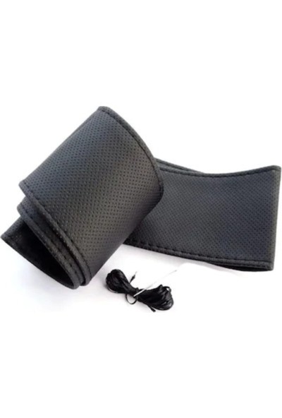 Ayz Oto Aksesuar Audi Q5 Dikmeli Direksiyon Kılıfı Noktalı Siyah Deri ( Ultra Lüx )