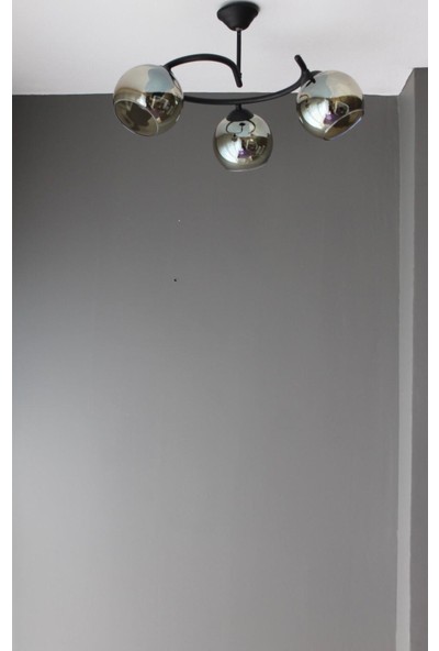 Avizevi Aydınlatma Dönence 3 Lü Siyah Avize