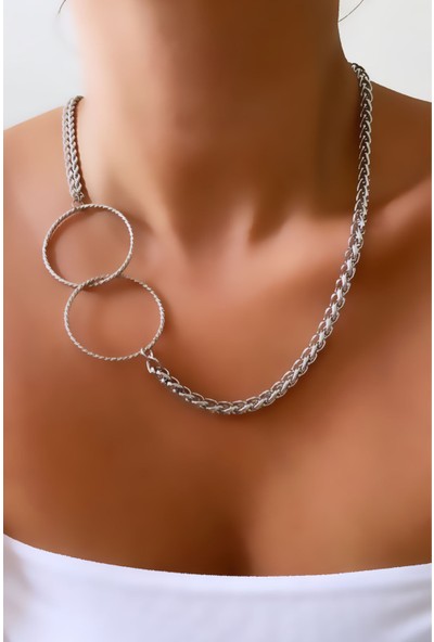 IM Design Çift Halkalı Tasarım Kolye IM Design Çift Halkalı Tasarım Kolye