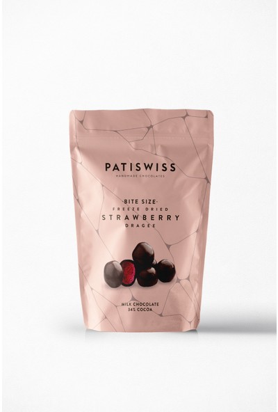Patiswiss Sütlü Bite Size Çilek Draje 80 gr