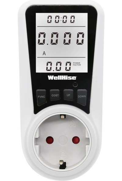 Wellhise PM003+ Wattmetre 16A 3680W Işıklı Ekran Elektrik Tüketimi Ölçer Wellhise PM003+ Wattmetre 16A 3680W Işıklı Ekran Elektrik Tüketimi Ölçer