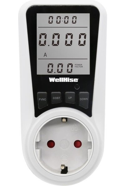 Wellhise PM004+ Wattmetre 16A 3680W Elektrik Tüketimi Ölçer Wellhise PM004+ Wattmetre 16A 3680W Elektrik Tüketimi Ölçer