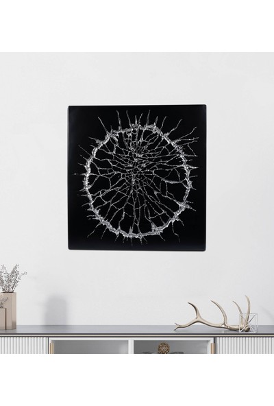 Echo Art Lav Serisi Siyah Üzeri Gümüş Boyalı 3 Boyutlu Tablo