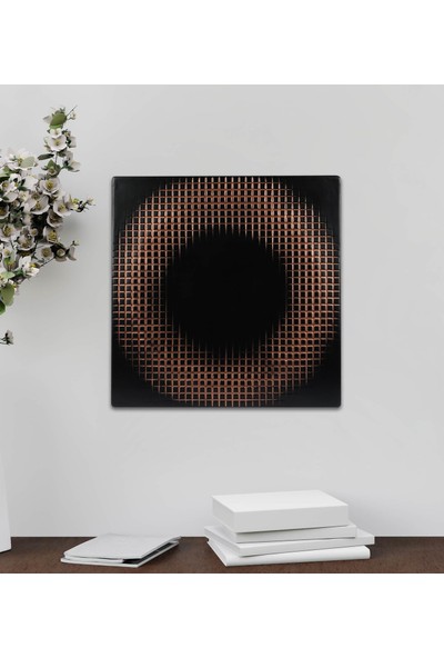 Echo Art Square Serisi Siyah Üzeri Bakır Boyalı 3 Boyutlu Tablo