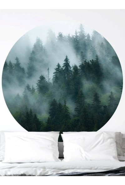 Tasarım Adası Dairesel Manzara Dekoratif Duvar Sticker