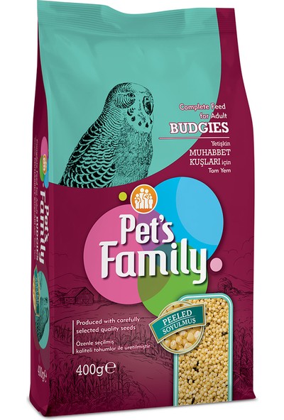 Pets Family Soyulmuş Muhabbet Kuş Yemi 400 gr