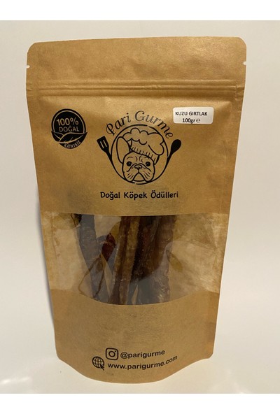 Pari Gurme Kuzu Gırtlak Köpek Ödülü %100 Doğal Naturel 100GR Barf Kurutulmuş Pari Gurme Kuzu Gırtlak Köpek Ödülü %100 Doğal Naturel 100GR Barf Kurutulmuş