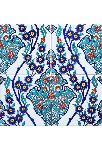 Kütahya Çini Yapı Tasarım AC13 20X20 cm 4 Adet Çini Karo Kütahya Çini Yapı Tasarım AC13 20X20 cm 4 Adet Çini Karo