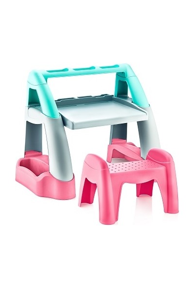 Faros Tabureli Aktivite Çalışma Masası Pembe