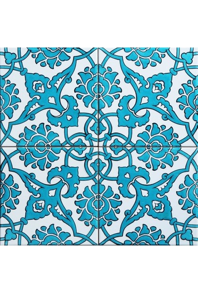 Kütahya Çini Yapı Tasarım AC83TURKUAZ 20X20 cm 4 Adet Çini Karo