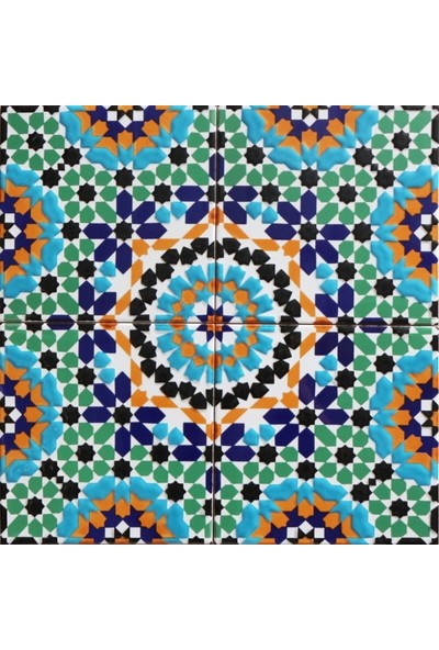 Kütahya Çini Yapı Tasarım AC102V 20X20 cm 4 Adet Çini Karo