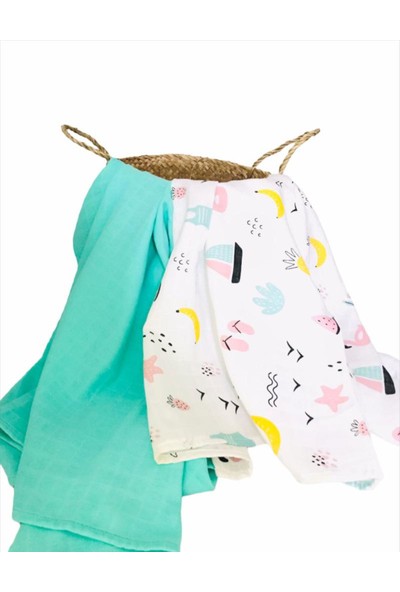 Juniperus 2'li 75 x 100 cm Çok Amaçlı Müslin Battaniyesi Örtüsü