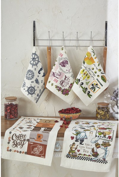 ÇAĞELKA 5 Adet Baskılı El Havlusu Seti