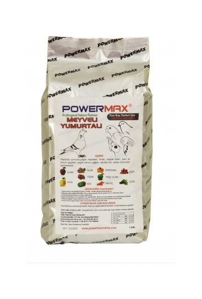 Powermax Meyveli Yumurtali Mama 1kg Powermax Meyveli Yumurtali Mama 1kg