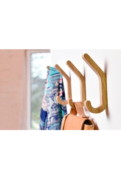 Modalanka Ahşap Doğal Askı 4'lü