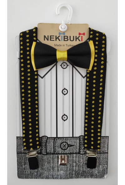 Nekibuki Erkek Çocuk Pantolon Askısı ve Papyon Takımı Nekibuki Erkek Çocuk Pantolon Askısı ve Papyon Takımı