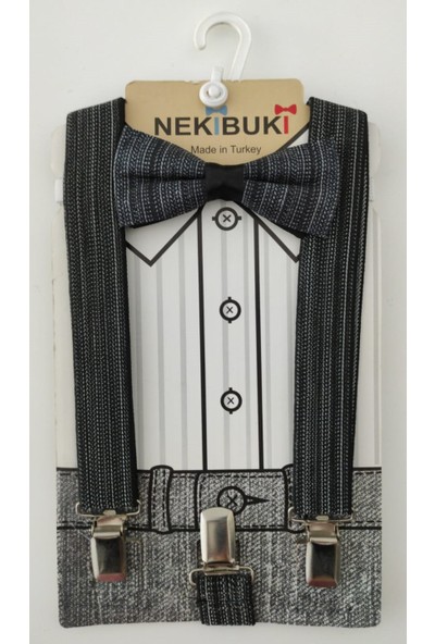 Nekibuki Erkek Çocuk Pantolon Askısı ve Papyon Takımı Nekibuki Erkek Çocuk Pantolon Askısı ve Papyon Takımı