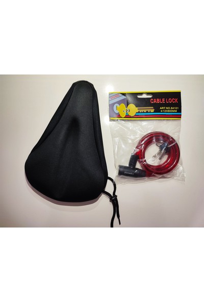 İhtiyaç 2'li Set Jelli Sele Kılıfı ve Bisiklet Kilidi 12*800 mm İhtiyaç 2'li Set Jelli Sele Kılıfı ve Bisiklet Kilidi 12*800 mm