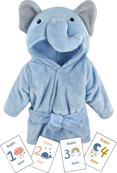 Moky Design Bebek Hediyelik Yenidoğan Bornoz ve Aylık Konsept Anı Kart 12 Adet, Erkek Baby Shower Moky Design Bebek Hediyelik Yenidoğan Bornoz ve Aylık Konsept Anı Kart 12 Adet, Erkek Baby Shower