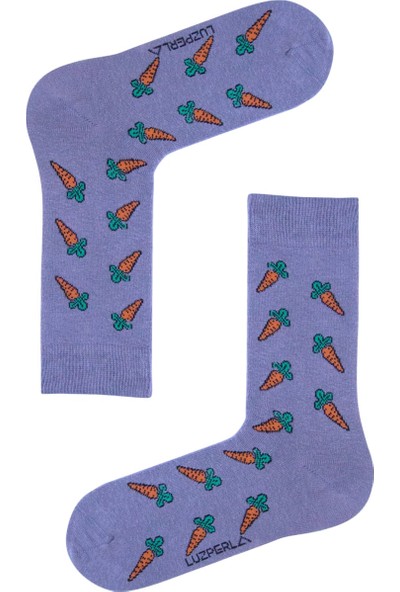 Luzperla Havuç Desenli Gri Çorap Luzperla Havuç Desenli Gri Çorap