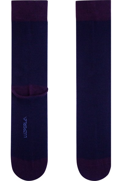 Luzperla Bordo Renk Çizgili Klasik Erkek Çorap Luzperla Bordo Renk Çizgili Klasik Erkek Çorap