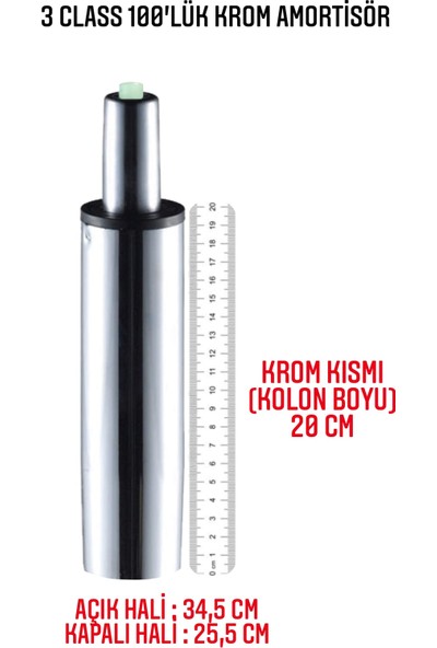 Tura Ofis 3 Class 100'LÜK Krom Amortisör