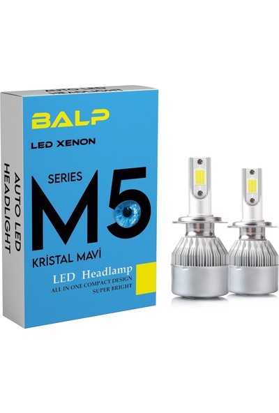 Balp M5 Kristal Mavi Renk LED Zenon H7 LED Xenon 40W 9600LM Far Ampülü Şimşek Etkili Series-M5-Ice Balp M5 Kristal Mavi Renk LED Zenon H7 LED Xenon 40W 9600LM Far Ampülü Şimşek Etkili Series-M5-Ice