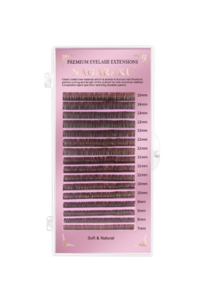 Nagaraku 0.07D Mix Renkli Ipek Kirpik( Kahverengi )